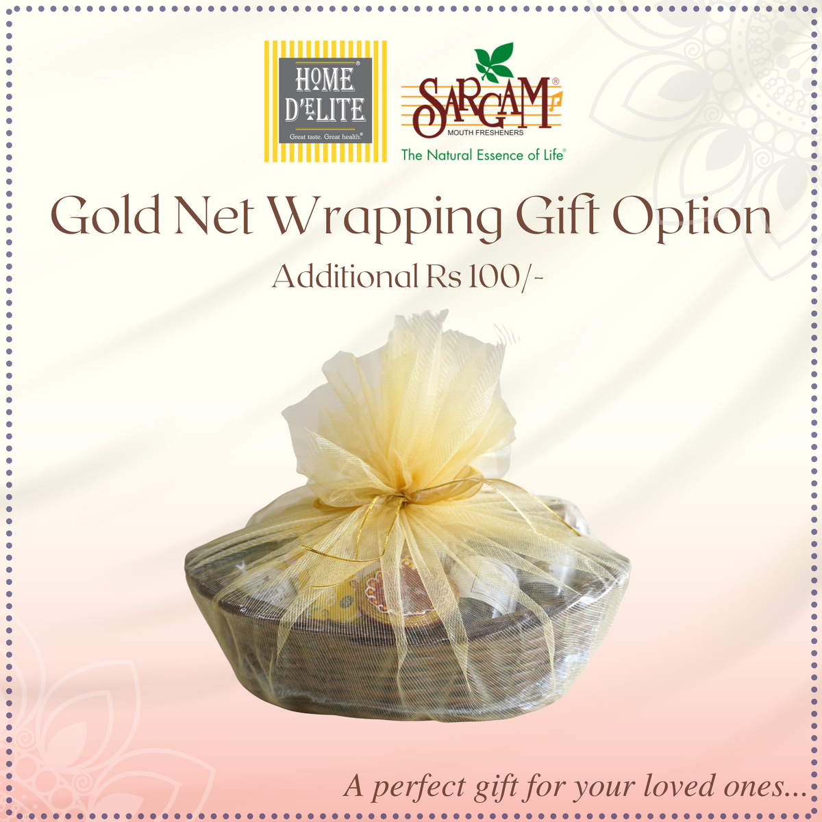 Gold Net Wrapping for Hamper – Home D'elite and Sargam
